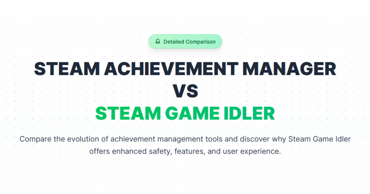 Steam Achievement Manager Feature Comparison | Steam Game Idler